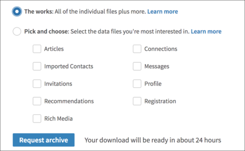 How do I download my LinkedIn Profile and Data?