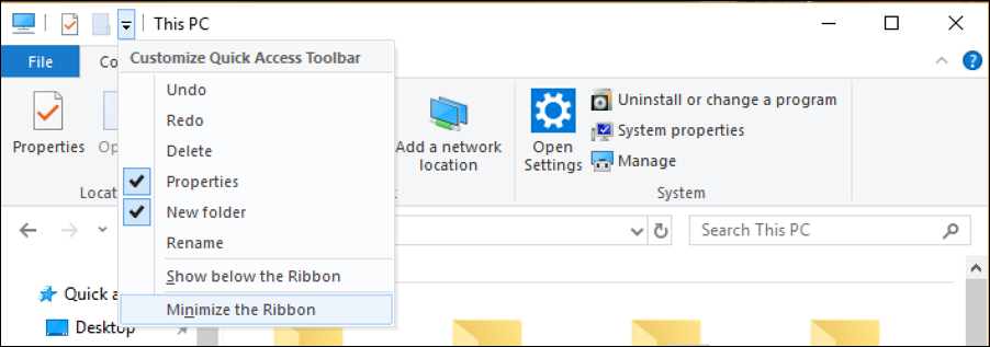 Change File Explorer to start at “This PC”?