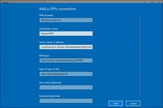 How to add ExpressVPN to my Windows 10 VPN list?