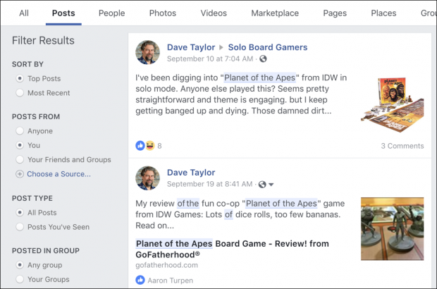 Search Facebook for Old Posts and Updates?
