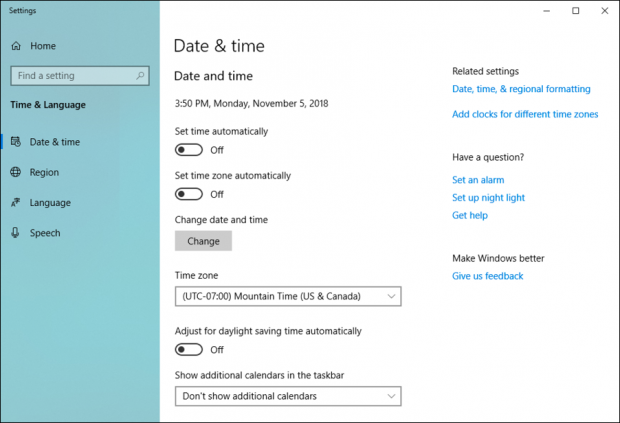 How do I fix the time on my Windows system?