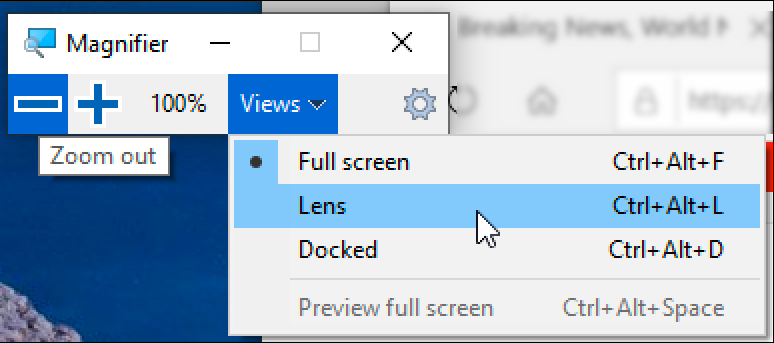 How can I magnify text in Microsoft Edge?