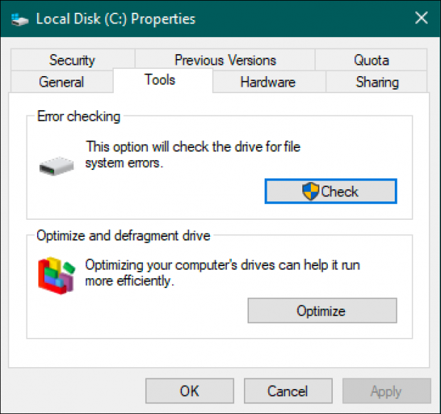 Verify Disk and File System Integrity on Windows 10?