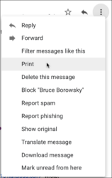 How to print one email message out of a Gmail thread?