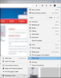 How can I view HTML page source in Microsoft Edge?