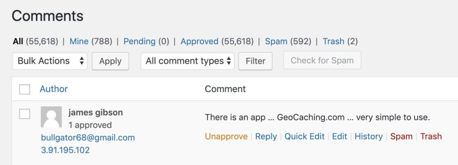 Fast and Easy way to Delete Spam Comments from WordPress?