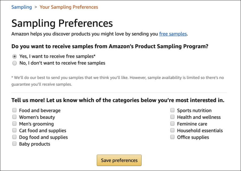 Can I Sign Up to Get Free Samples from Amazon?