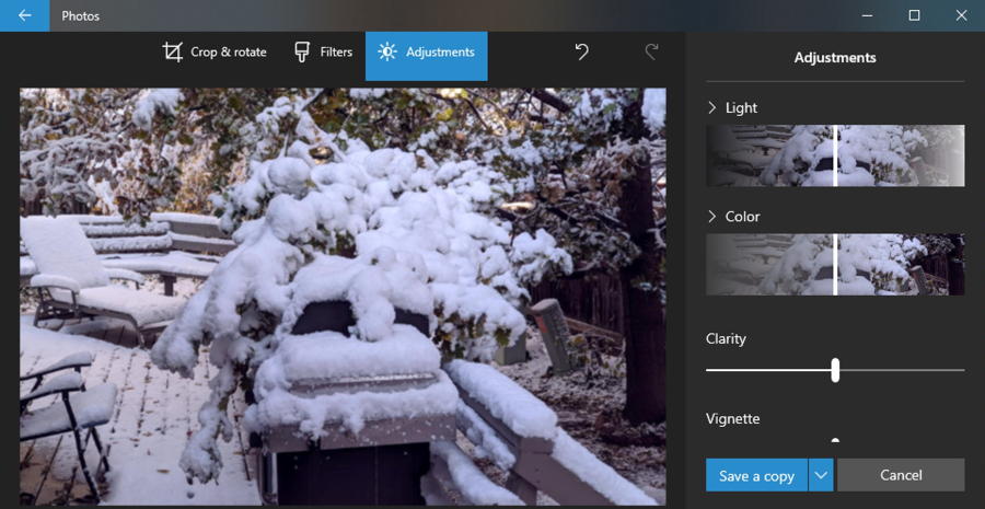 How to Fix Photo Tint (and make snow white) on a Windows PC?