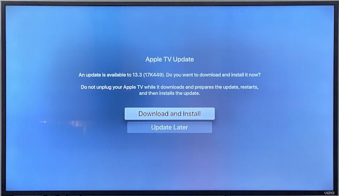 How do I update my Apple TV TVOS operating system?