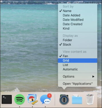 Change The Folder Display from the MacOS X Dock?