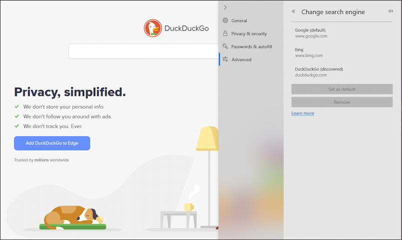 How do I Change Default Search Engine in Microsoft Edge?