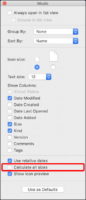 How can I display folder sizes in MacOS X Finder?