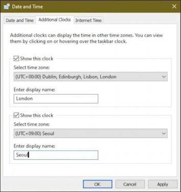 Any Way to Display Multiple Timezone Clocks in Win10?