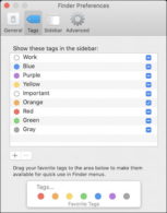 How do I work with “Tags” on my iMac MacOS X System?