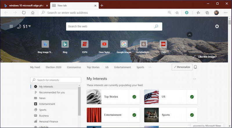Set A Custom Background Image in Microsoft Edge?