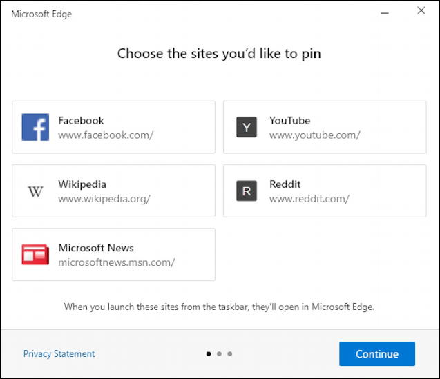 Can I “Pin” Web Sites onto my Taskbar For Quick Access?