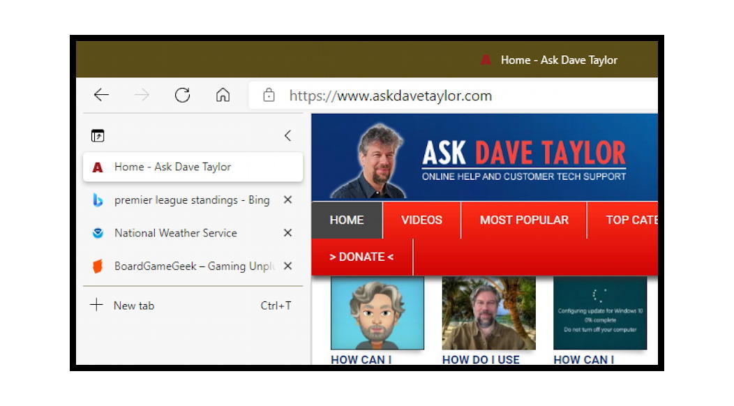 How to Work with Vertical Tabs in Microsoft Edge? - Ask Dave Taylor