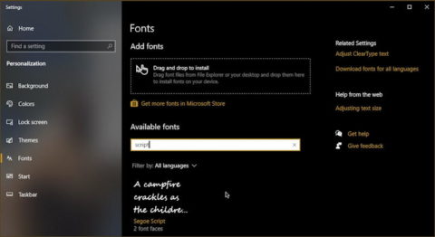 How To Add New Script Fonts to Windows 10?