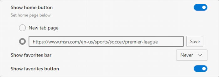 Easy Way To Change The Home Button in Microsoft Edge?