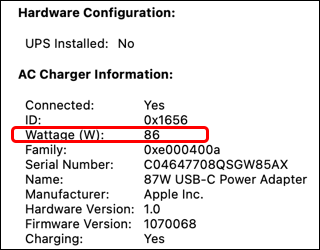 How to Tell How Much Power My Mac is Getting from the Charger?