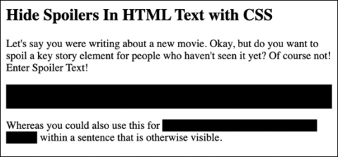 How Can I Hide or Redact Spoiler Text On a Web Page?