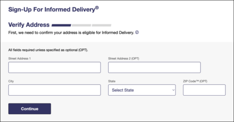 How do I sign up for “Informed Delivery” from the US Postal Service?