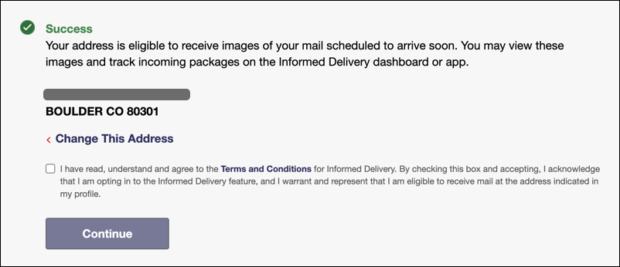 How do I sign up for “Informed Delivery” from the US Postal Service?