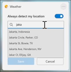 Change Forecast Location for the Taskbar Weather Widget in Win11?