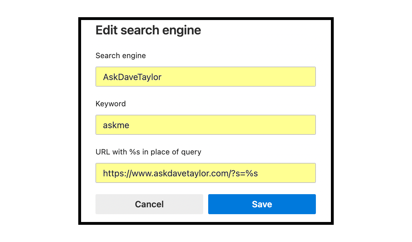 How Do I Create a Custom Search Engine in Microsoft Edge? - Ask Dave Taylor