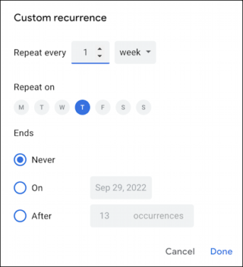 How Can I Add Custom Recurring Events to Google Calendar?