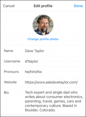 How Can I Add My Pronouns to my Instagram Account Profile? - Ask Dave ...