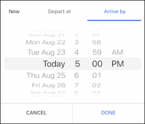 Generate Driving Directions for a Later Departure with Google Maps?