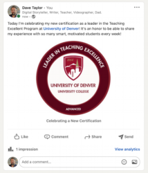 How to Celebrate and Share a New Certification Award on LinkedIn