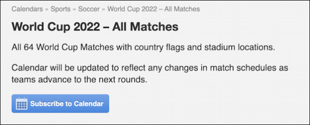 Quick Guide to Subscribing to FIFA World Cup 2022 Match Calendar