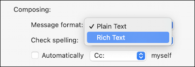 How Can I Have Apple Mail Default to “Rich Text” Format?