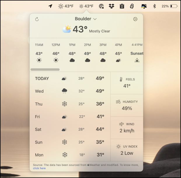 A Guide to Adding Weather Info to your MacOS Menubar