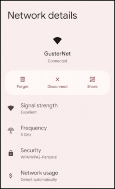 Does the Android WiFi “Settings” Show Network Speed?