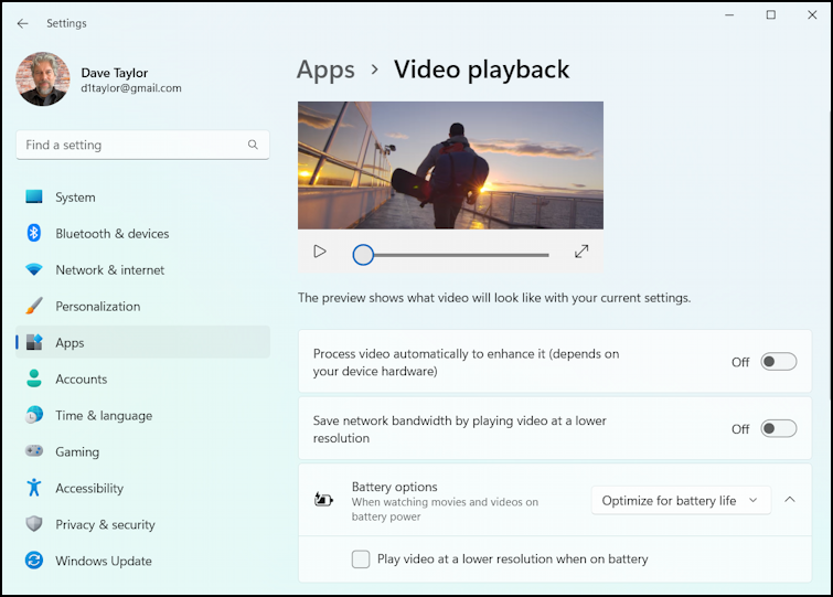 Maximize Battery Life for Video Playback on a Windows PC