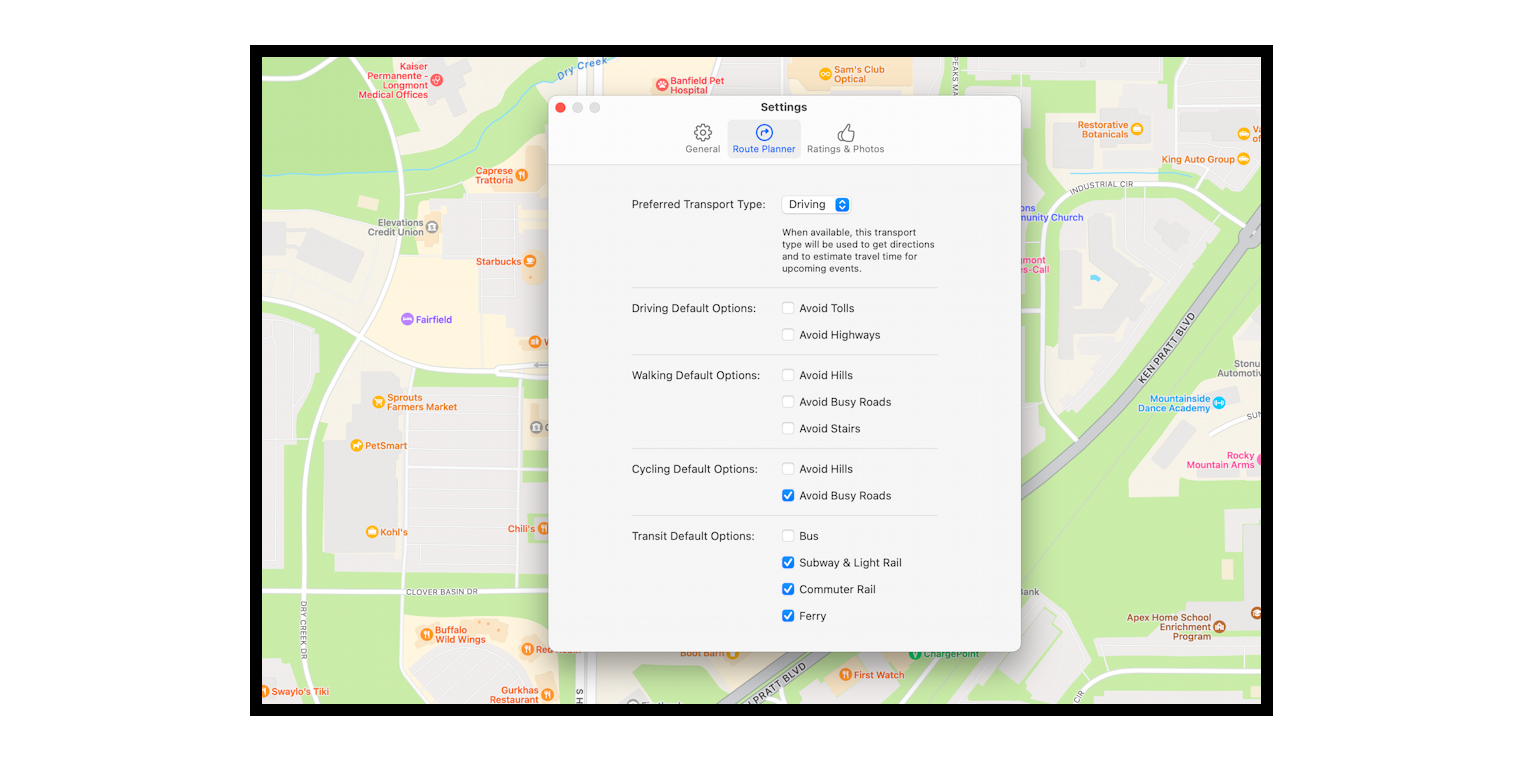 Update your Route and Transit Preferences in Apple Maps - Ask Dave Taylor
