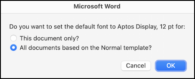 How to Change the Default Font in Office to “Aptos”