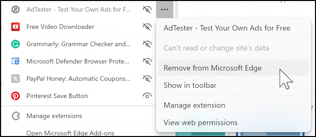 Get Rid of Excess Buttons on Microsoft Edge Toolbar