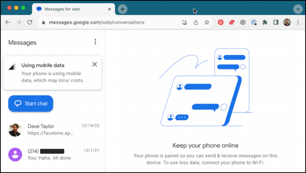 How to Access your Android “Messages” from Trusted Web Browsers