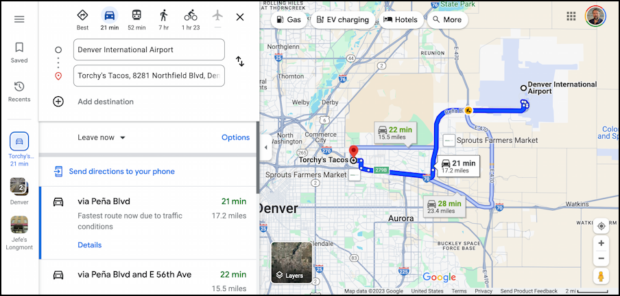 How to use Google Maps for Future Driving Directions