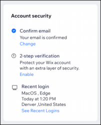 How to Add 2-Step Authentication to your WIX Account