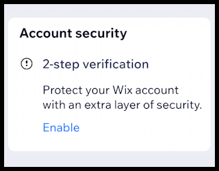 How to Add 2-Step Authentication to your WIX Account
