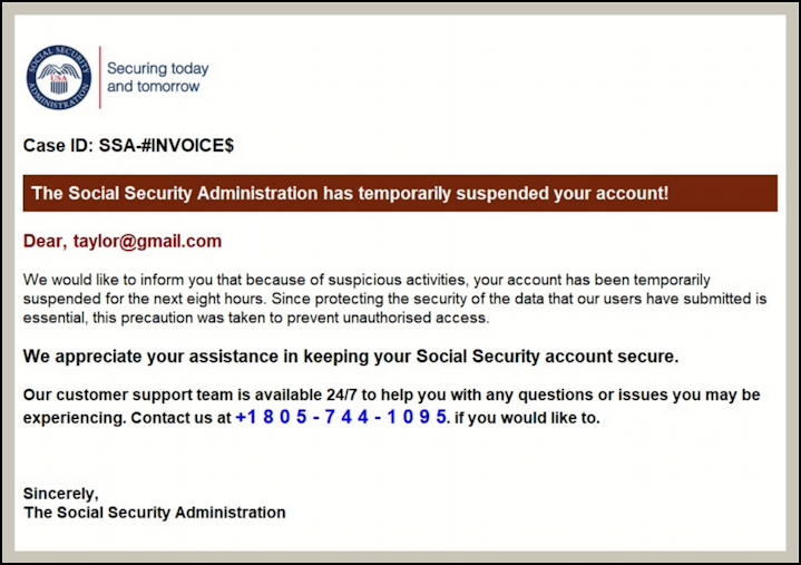 Is an “SSA Critical Alert Notification” Email Legit?