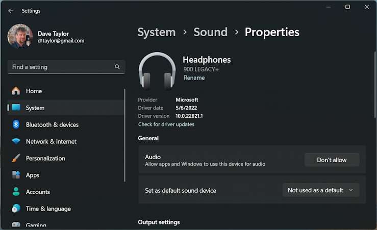 Change Sound Output from Speakers to Headphones in Win11?