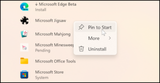 How to Reorganize Pinned Apps on your Windows Start Menu