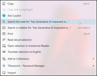 How to Use the Text Selection Menu in Microsoft Edge
