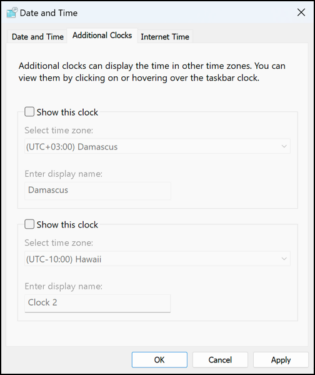 Add Additional World Clocks to your Windows 11 Display
